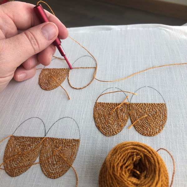 Primitive Punchneedle Embroidery Pattern Hyacinth - Etsy