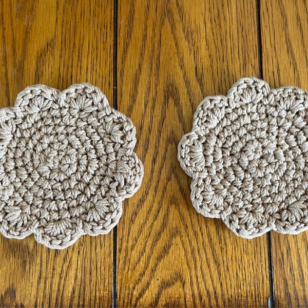 Crochet Coaster Flower, Crochet Mug Rug, Hand Knit Coaster, Crochet ...