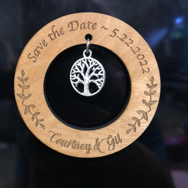 Tree of Life Wood Save the Date Magnet, Wedding Souvenir, Laser Cut ...