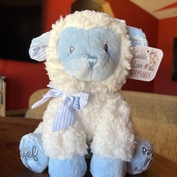 Baptism Lamb, Personalized Baptism Gift, Stuffed Lamb Baptized Gift ...