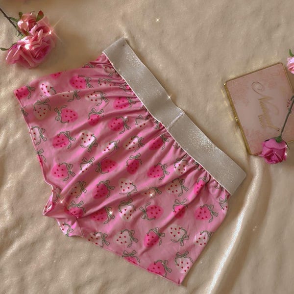 Rib Knit Fabric, Ditsy Pink and Green Floral Print W/ Ivory Base, 4x2 ...