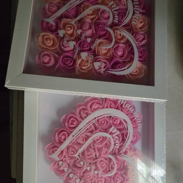 We Love You Mommy Hand Holding, Personalized Flower Handprints Shadow ...