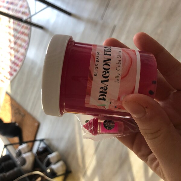 Dragon Fruit Jelly Cube Slime Pink Clear Scented Slime, Birthday Party ...