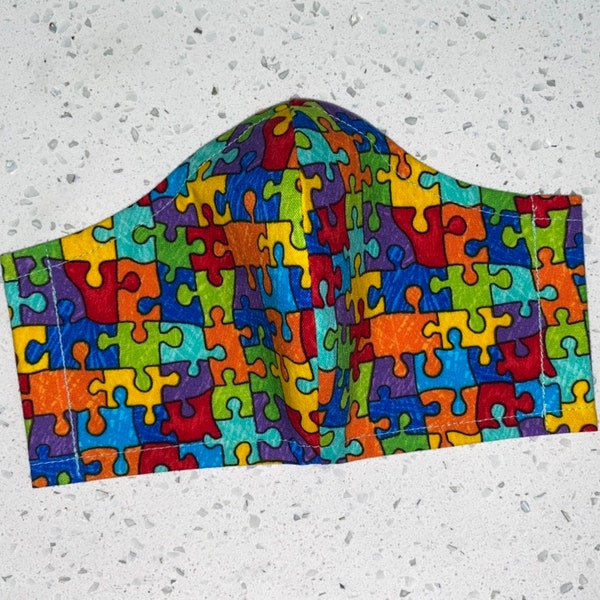 Timeless Treasures Bright Autism Puzzle 100% Cotton Fabric by the Yard ...