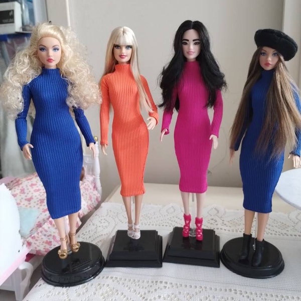 Halter Neck Dolls Prom Dress. 12inch Doll Dress Wedding Dress With Veil ...