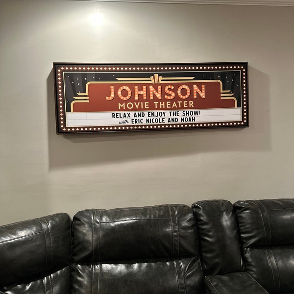 Custom Home Theater Sign | Movie Theater Decor | Personalized Movie ...