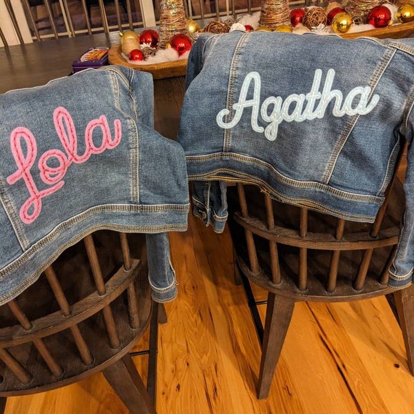 Baby Toddler Kids Personalized Name Embroidered Denim Jean Jacket With ...