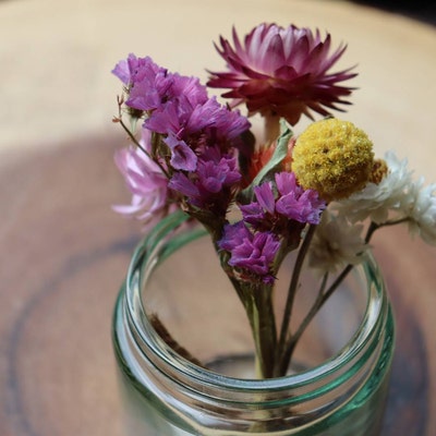 Mini Dried Flower Bouquet SET, Wedding Favors, Mini Posies, Gift ...