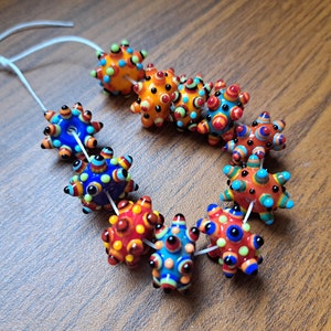 ACCENT Handmade Lampwork Beads 15 Spacers Ancient Turquoise Blue Rustic ...