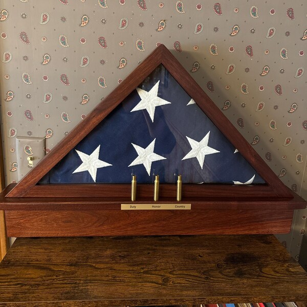 Retirement Flag Display Case W/ Etched Military Seal - Etsy