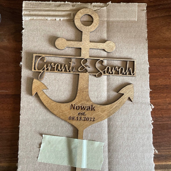Personalized Anchor Cake Topper: Nautical Wedding, Baby Shower Decor - Etsy