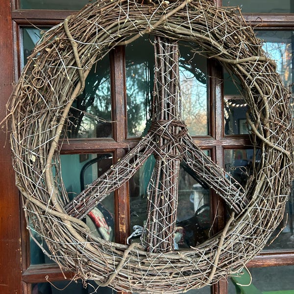 Lighted Peace Sign Wreath: Hippie Bohemian Fairy Lights Decor - for ...