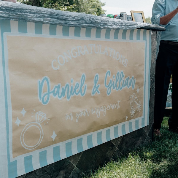 Hand Painted Craft Paper Banner Custom Sign Party Engagement - Etsy