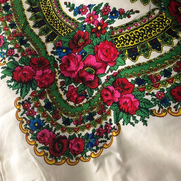 Traditional Polish Folk Head Scarf - Cotton Collection - Etsy