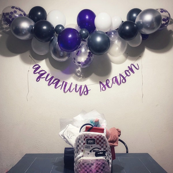 Aquarius Birthday Banner | Aquarius Season Birthday | Adult Birthday ...