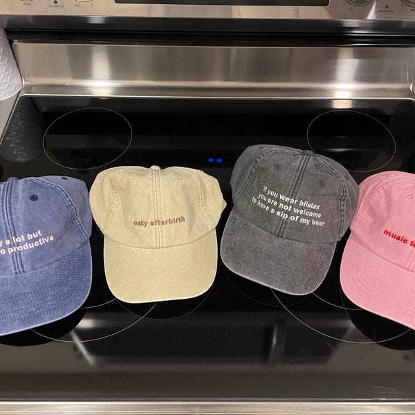 Personalised Vintage Cap - Custom Embroidered Unisex Cotton Dad Hat ...