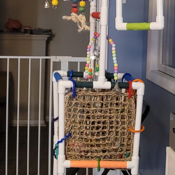 THE MOVER: Portable Parrot Bird Perch W/ Cup(s) for Cockatiels, Conures ...