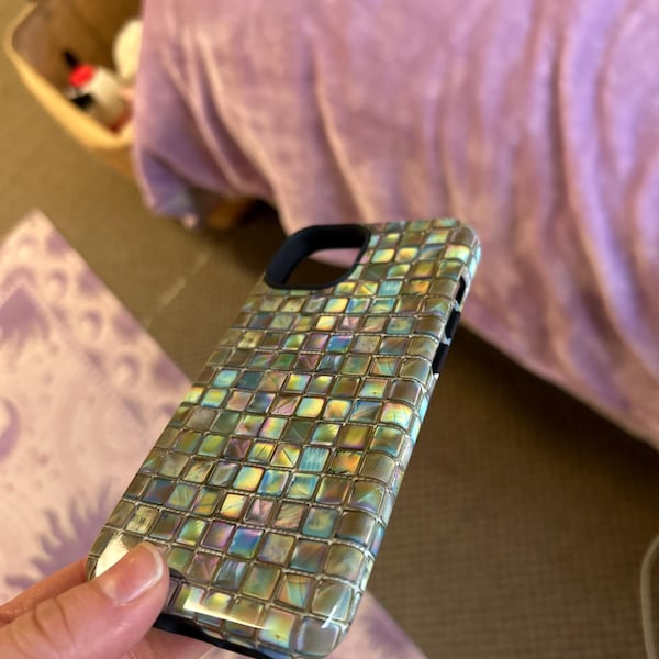Iridescent Mosaic Tile Phone Case, Holographic Pattern, Trendy, iPhone ...