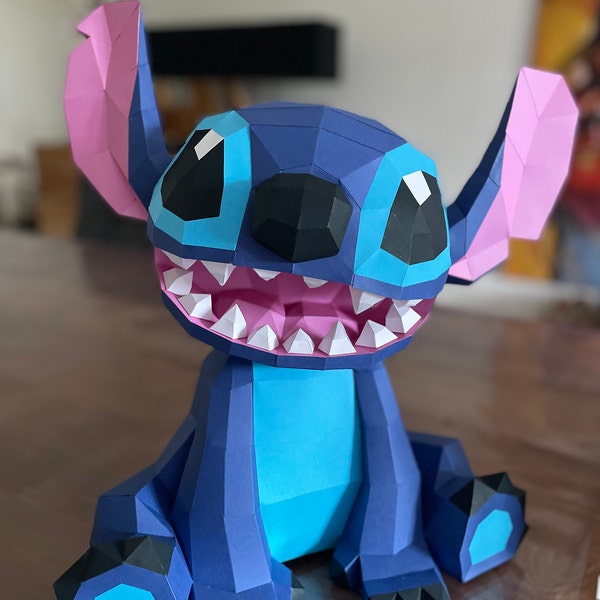 Stitch Paper Craft, Digital Template, Origami, PDF Download DIY, Low ...