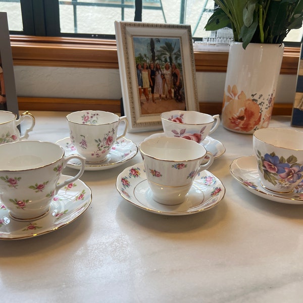 Broken Completely Mismatched Tea Cups and Saucers Vintage Tea Cups ...