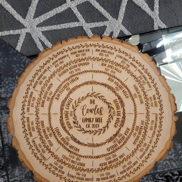 Wood Family Tree Chart, Personalized Mothers Day Gift for Mom, Celtic ...