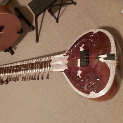 Sitar Indian Handcarved Left Hand Ravi Shankar Sitar 7 Main String 13 ...