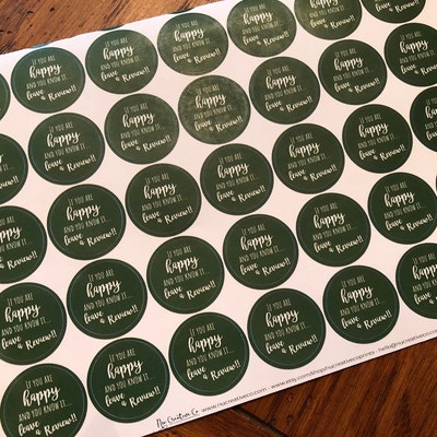 Review Stickers, Leave a Review Sticker, Happy Sticker, Seller Sticker ...