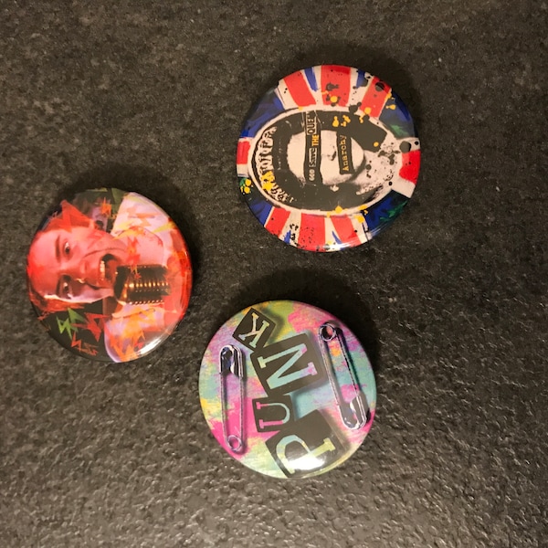 Punk Pin Badge Buttons: Punk Music Band Pins - Etsy