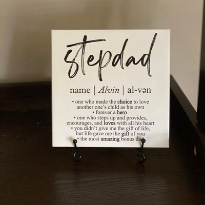 Personalized Step Dad Tile Plaque Gift From Stepson or Stepdaughter ...