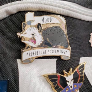 Mood Possum Hard Enamel Pin Perpetual Screaming Opossum Funny Pin With ...