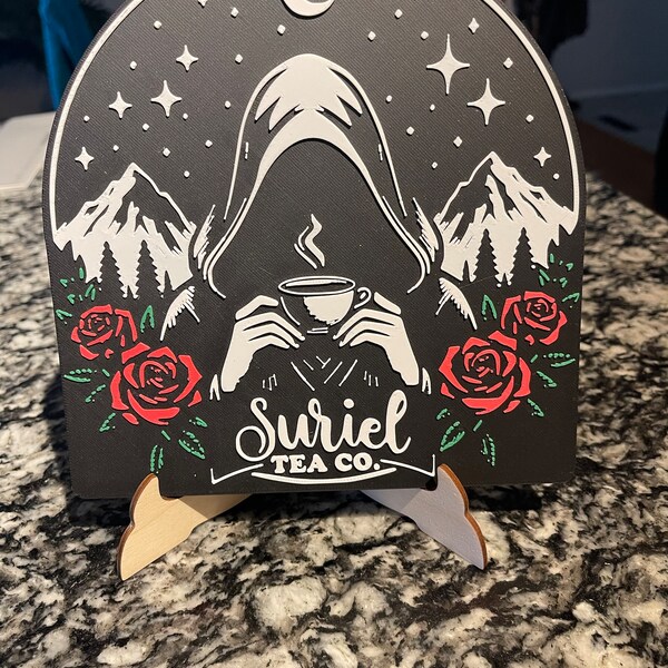 Suriel Tea Company Acotar Bookshelf Sign Color 3D Printed Shelf Sitter ...