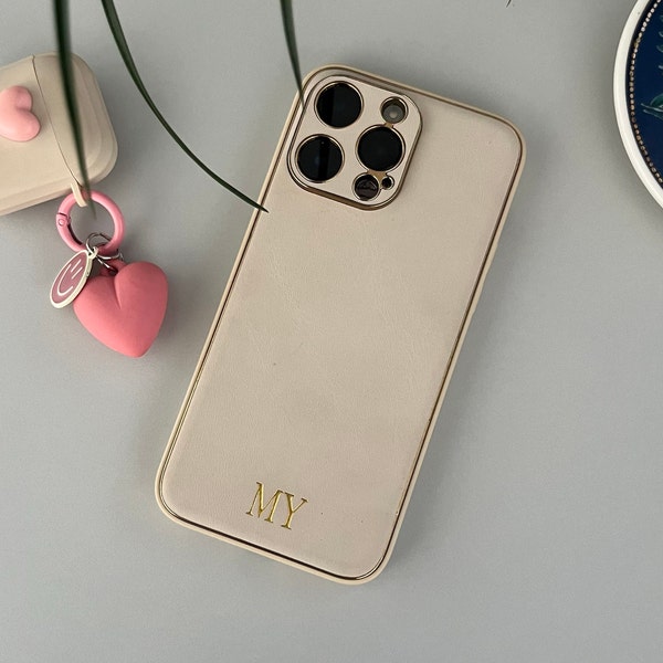 Custom Embossed Phone Case - Personalized Leather Case for iPhone 16 ...