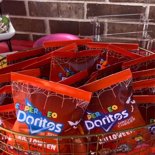 Super Mario Chip Bags, Mario Bros Birthday Chips, Mario Chip Bag 6ct ...