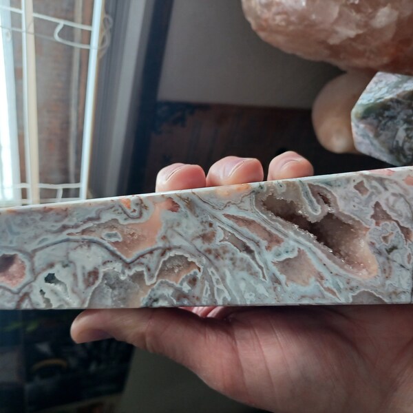 Blue Lace Agate Tower // Polished Crystal Point Natural Banded Stone ...