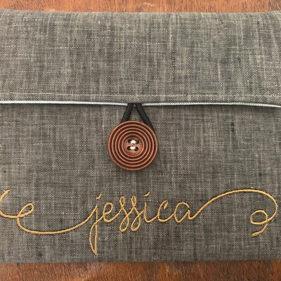 Monogrammed Grey Linen Kindle Case, Personalized Kindle Paperwhite ...