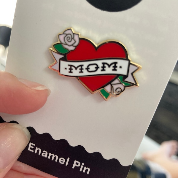 Mom Tattoo Enamel Pin - Etsy