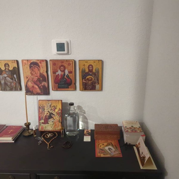 Last Supper Icon Greek Mystical Jesus Christ Dinner With 12 Disciples ...