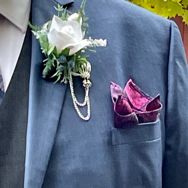 Rhinestone Skeleton Hand Silver Chain White Rose All Colors Boutonniere ...