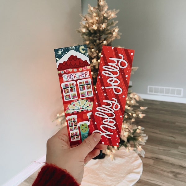 Christmas Bookshop Bookmark - Matte Bookmark - Cute Bookmark - Etsy