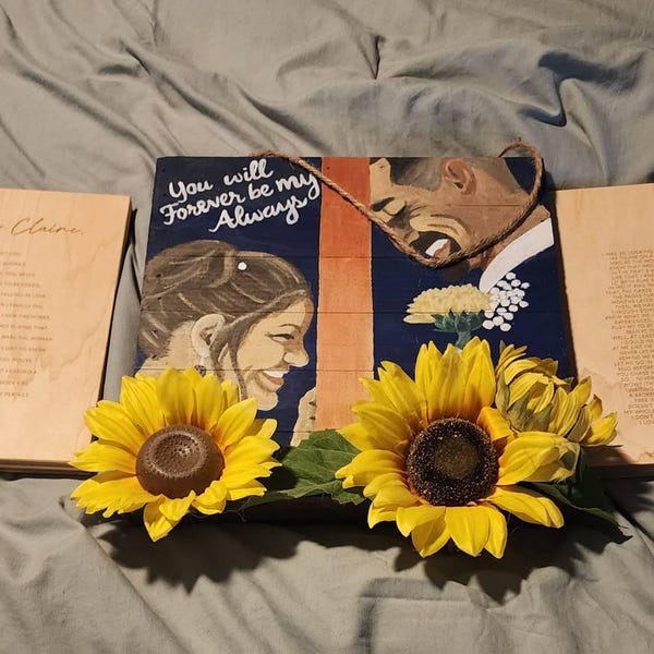 Wood Wedding Vows Set of TWO Custom Wall Hangings • Modern Vows Art ...