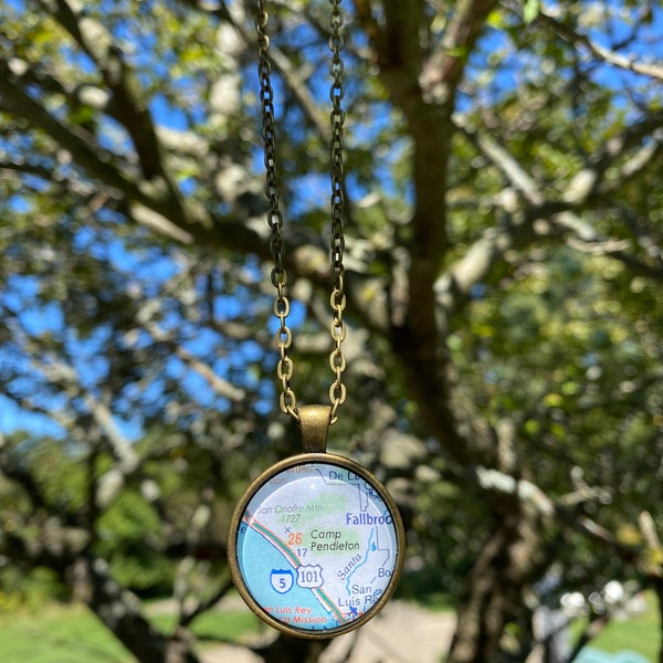 Custom Map Jewelry You Choose Worldwide City Location Map Pendant ...
