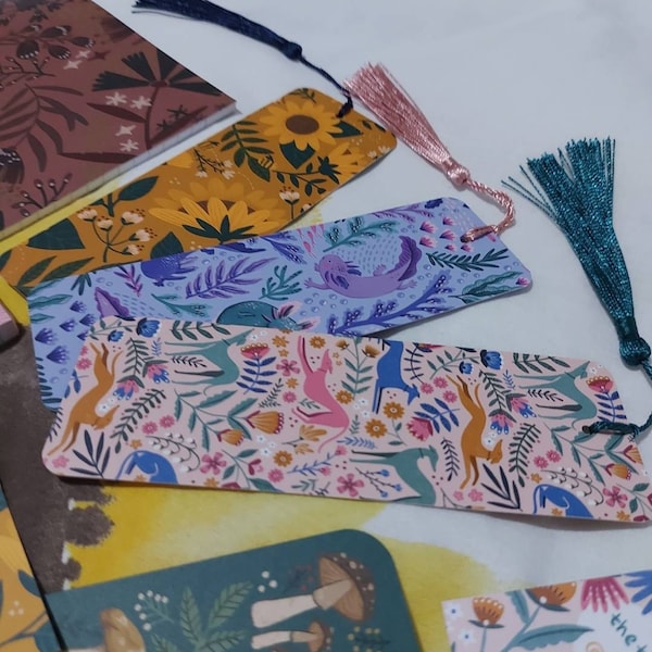 Axolotl Bookmark- With or Without Tassel- Kawaii Bookmark- Book Worm ...