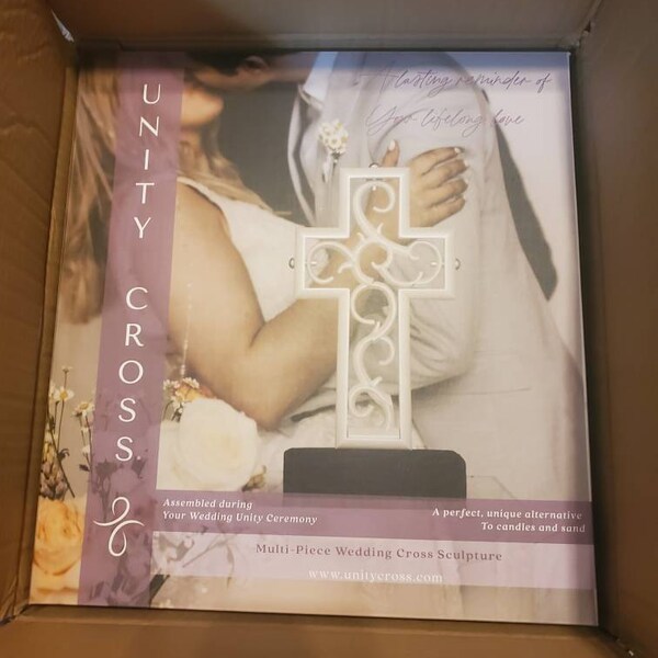 The Unity Cross® Rose Gold & Pearl White; Unity Candle Unity Sand ...