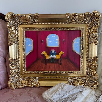 Colonial Style Ornate Wood Frame, Vintage Frame, Distressed White, Old ...