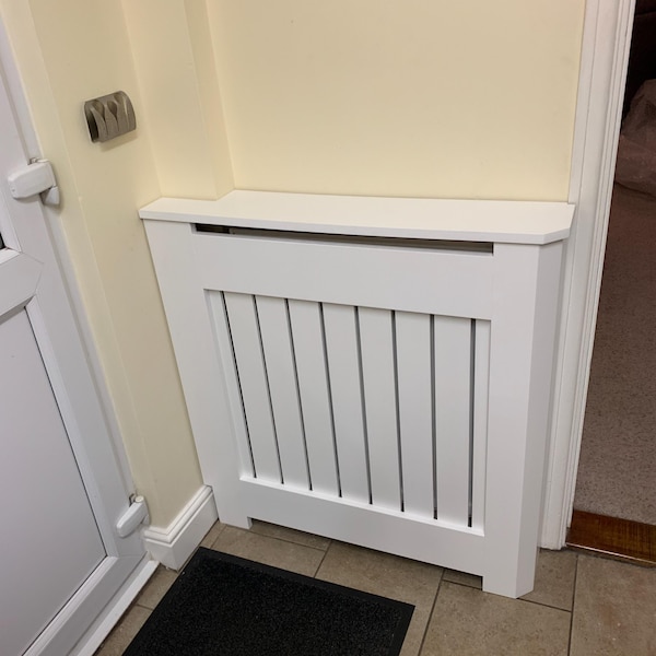 Custom Radiator Cover With Mitred Corners, Decorative Panel and Oak Top ...