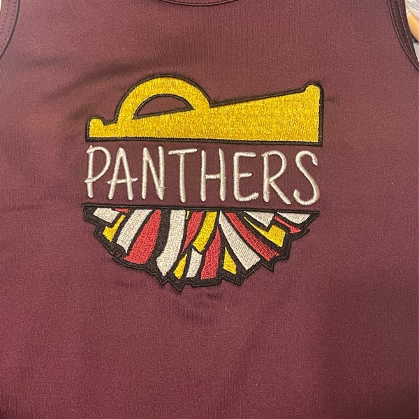 Cheer, Cheerleader, Cheerleading, Panther, Embroidery Design, Mascot ...