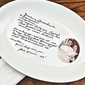 Handwriting on Plate Handwritten Letter Memorial Family - Etsy