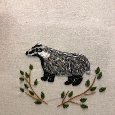 Badger Hand Embroidery Pattern Instant Download - Etsy