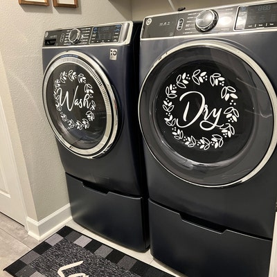 Laundry Room Decor wash dry Vinyl Decals, Washing Machines and Dryers ...
