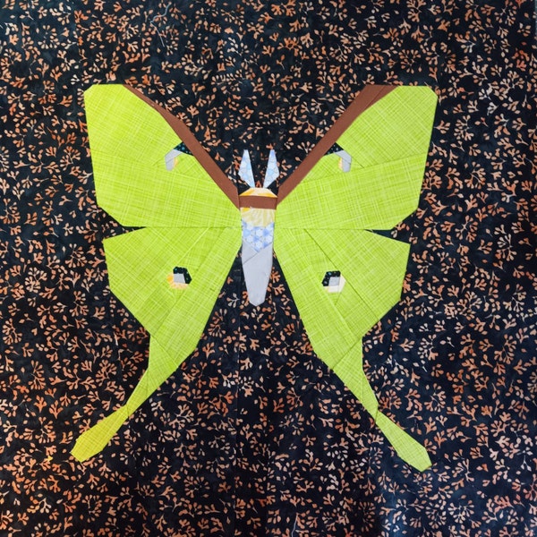 Foundation Paper Pieced Quilt Pattern: Luna Moth - Etsy
